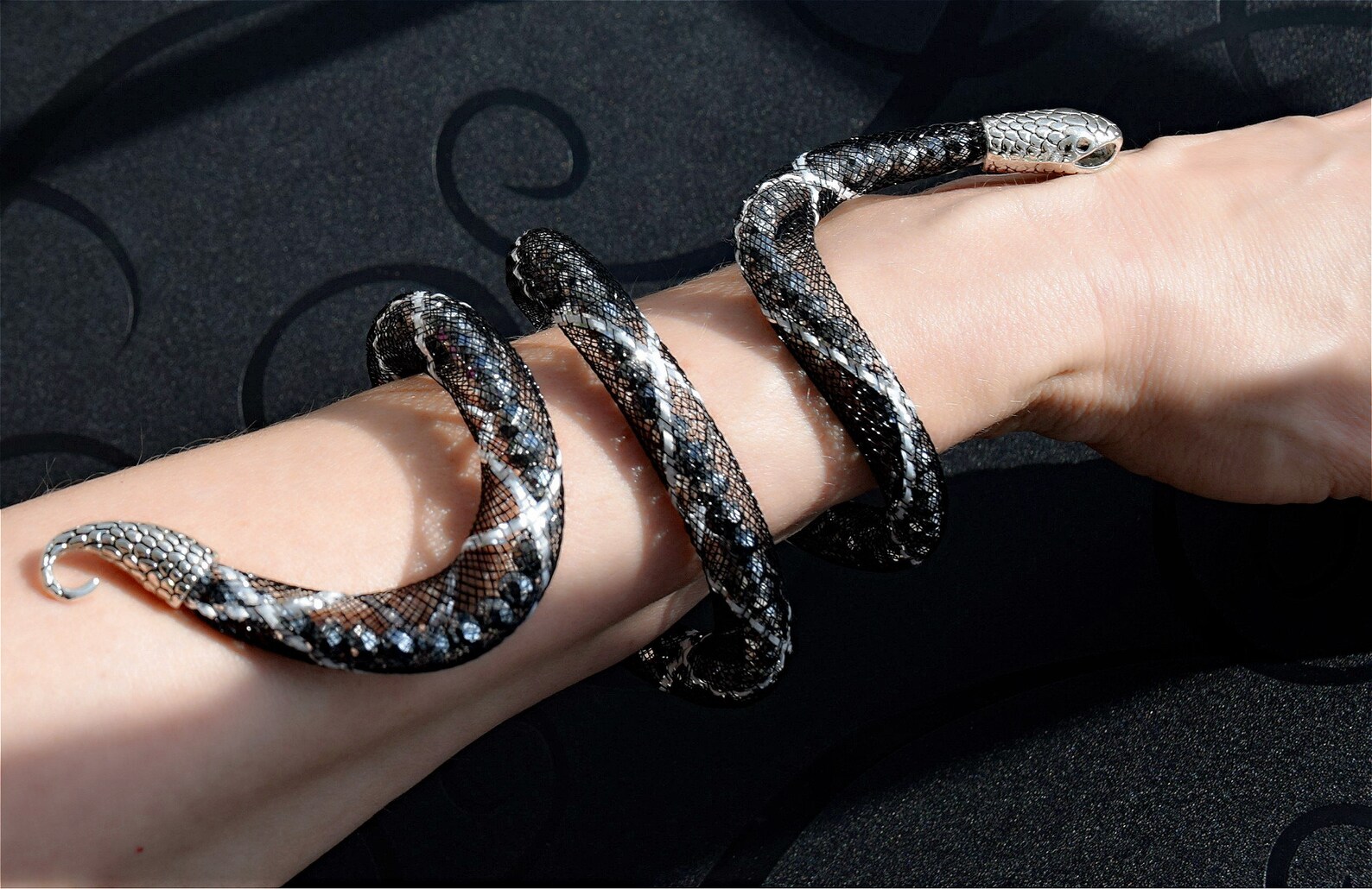 Silver Snake Wrist Cuff Bracelet Serpent Arm Cuff Snake - Etsy