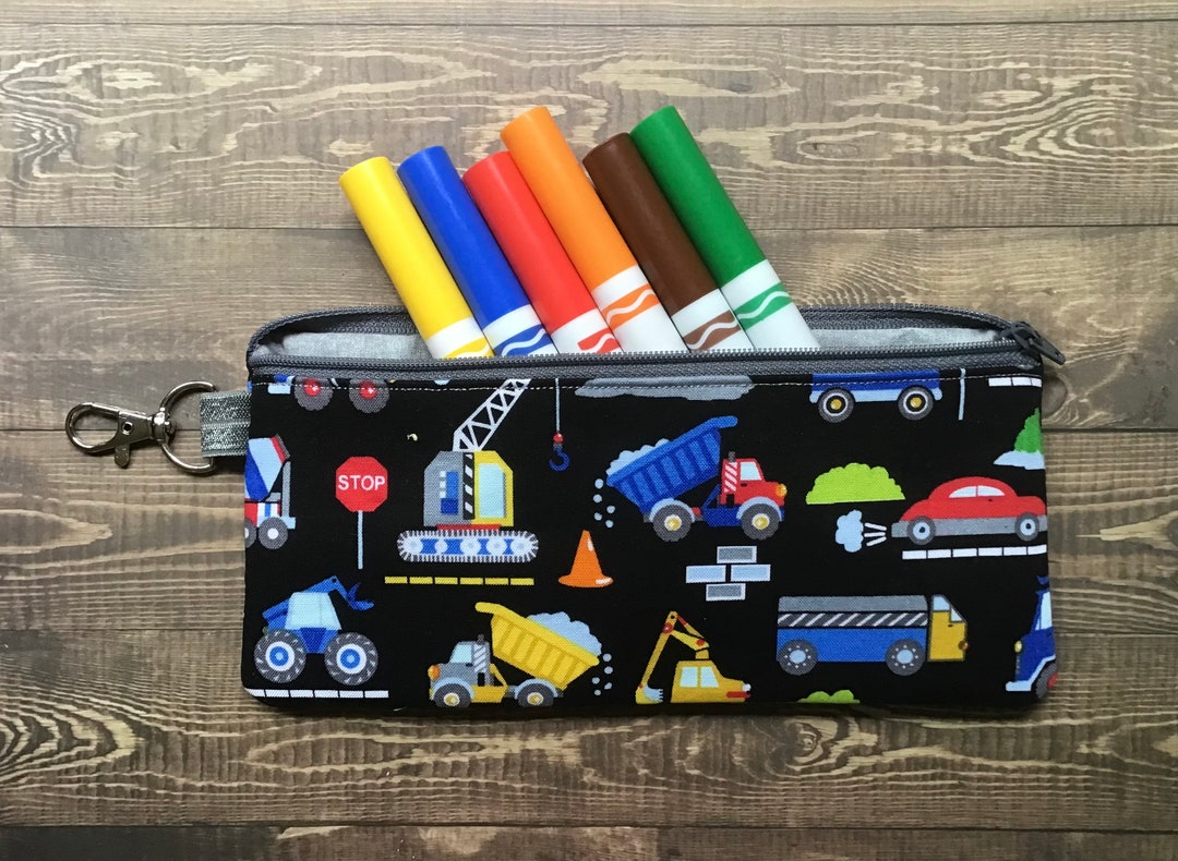 Construction Themed Zippered Pencil/crayon Bag Back to School - Etsy