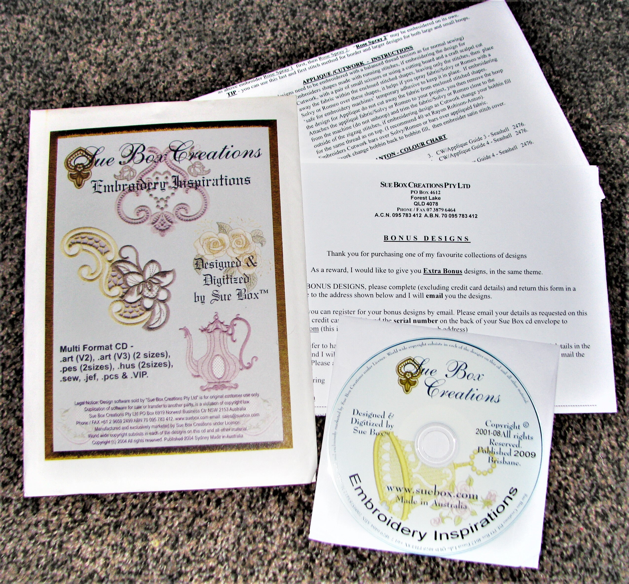 Sue Box Creations Machine Embroidery Design Cds. Teddy Bears, Fairies ...