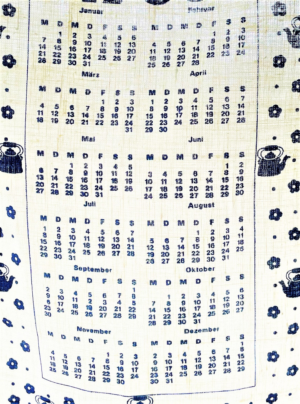 Vintage 1985 Cloth Calendar. Great Gift Idea for Someone Born in 1985 ...