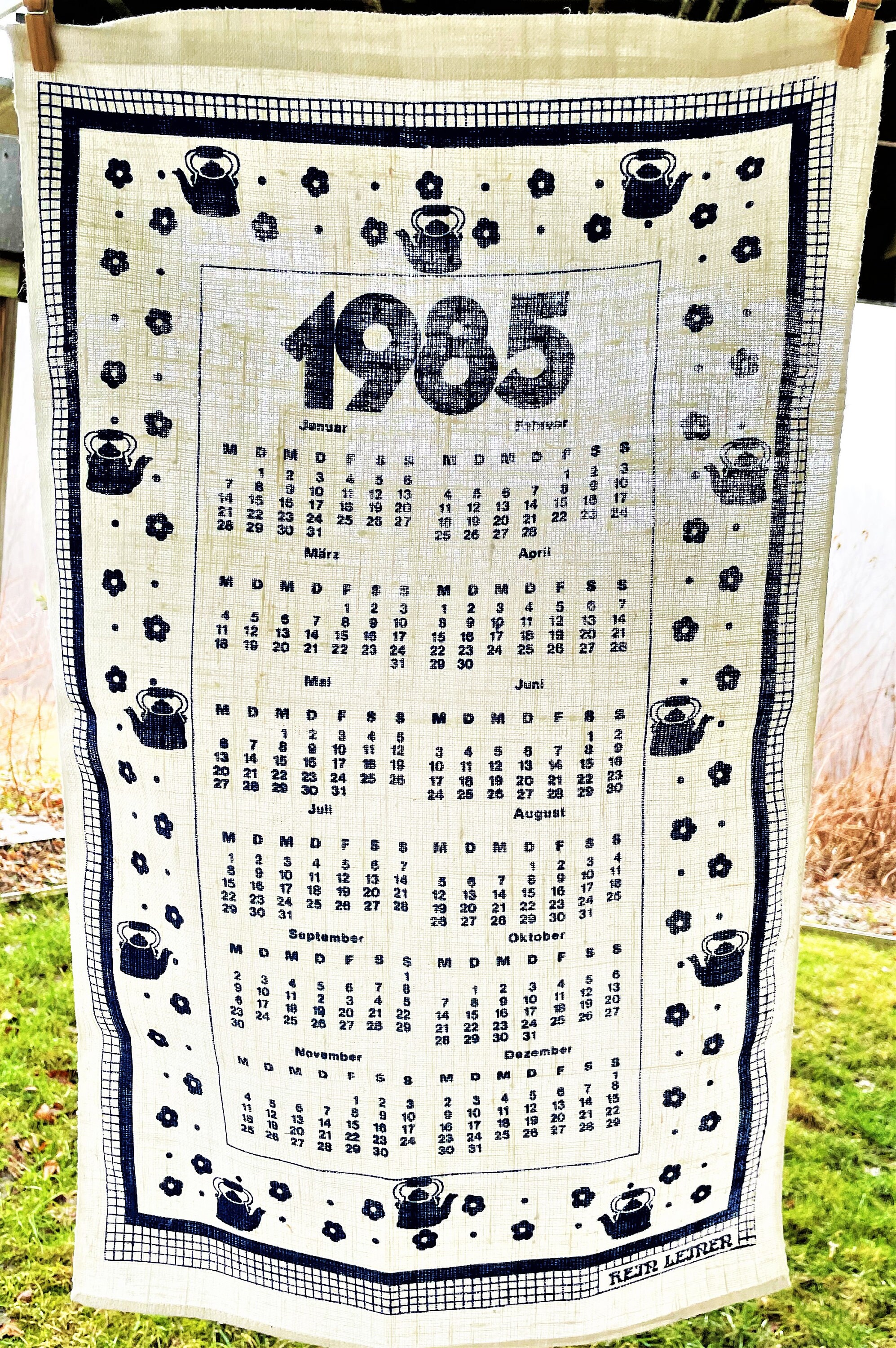 Vintage 1985 Cloth Calendar. Great Gift Idea for Someone Born in 1985 ...