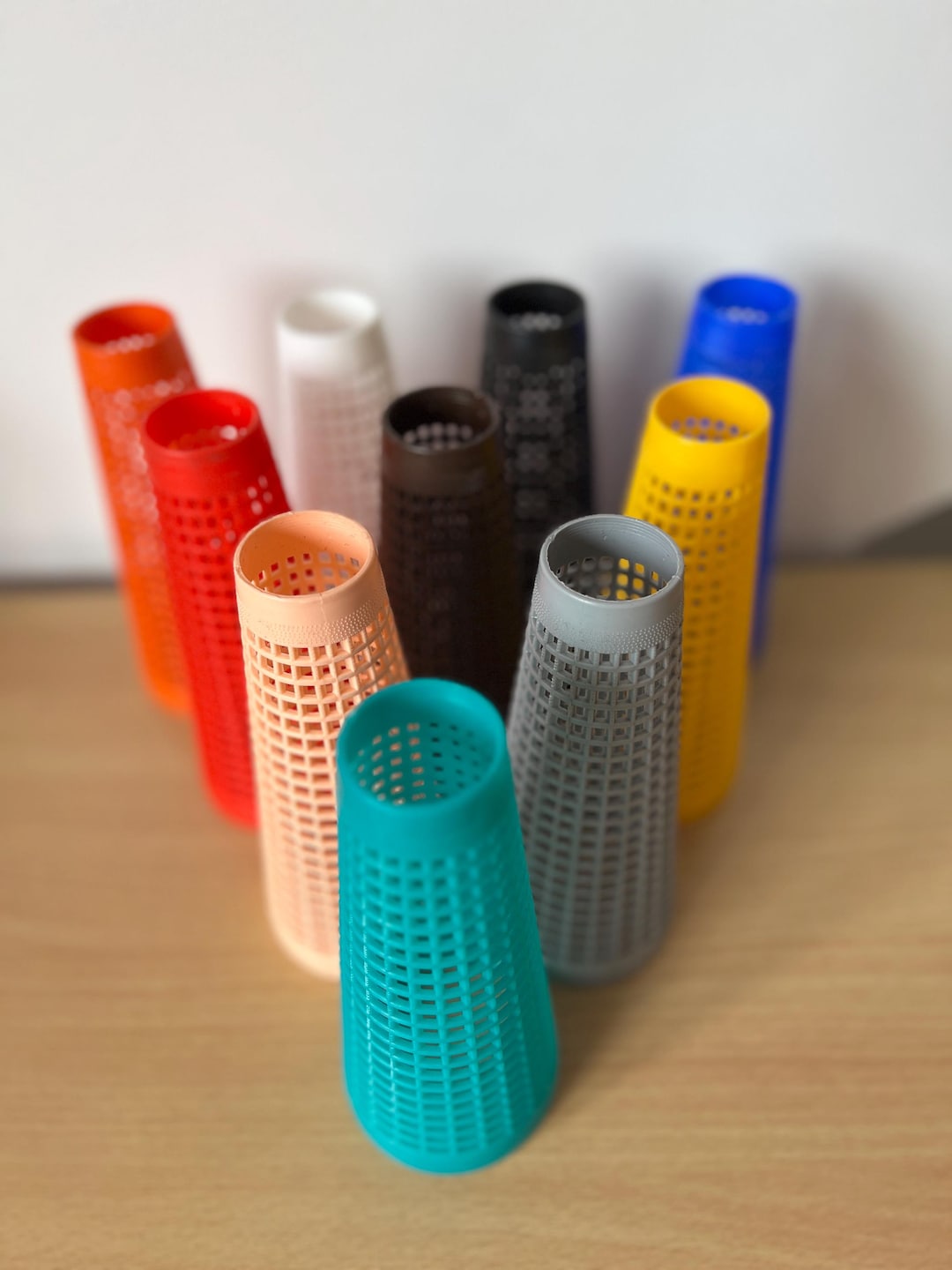 10 Assorted Plastic Yarn (meshed) Large Cones for Wool Winding and ...