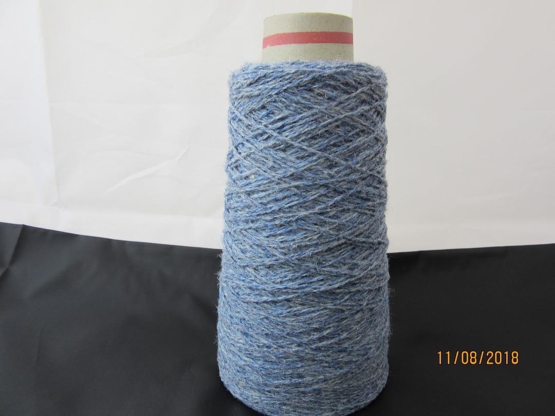 4 Ply Shetland Yarn 100% Wool 400g Cone 2/9's NM - Shade Stonewash Blue ...