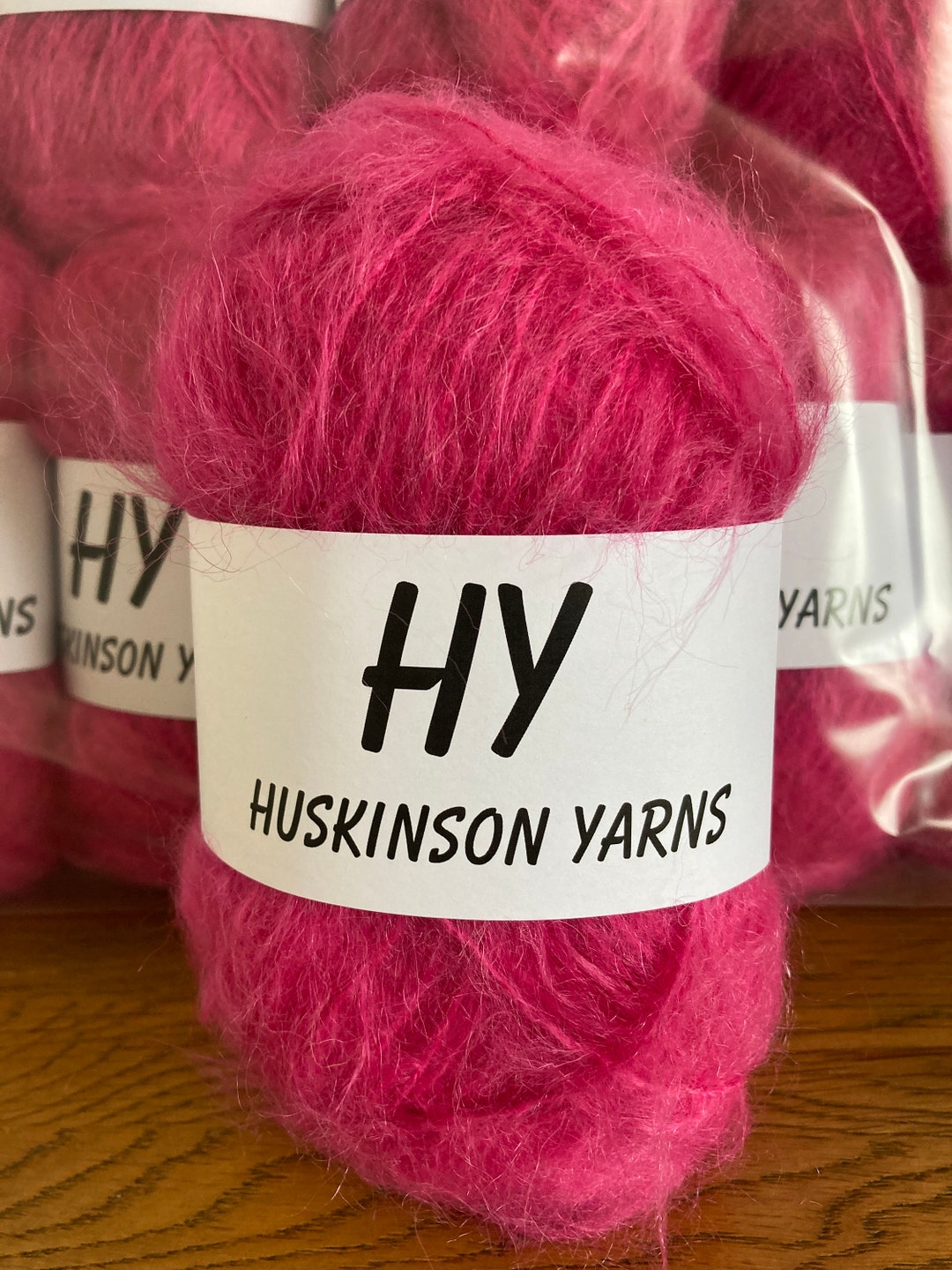 Shocking Pink Mohair Yarn DK 2's NM Mohair/wool/nylon 78/13/9 500g ...
