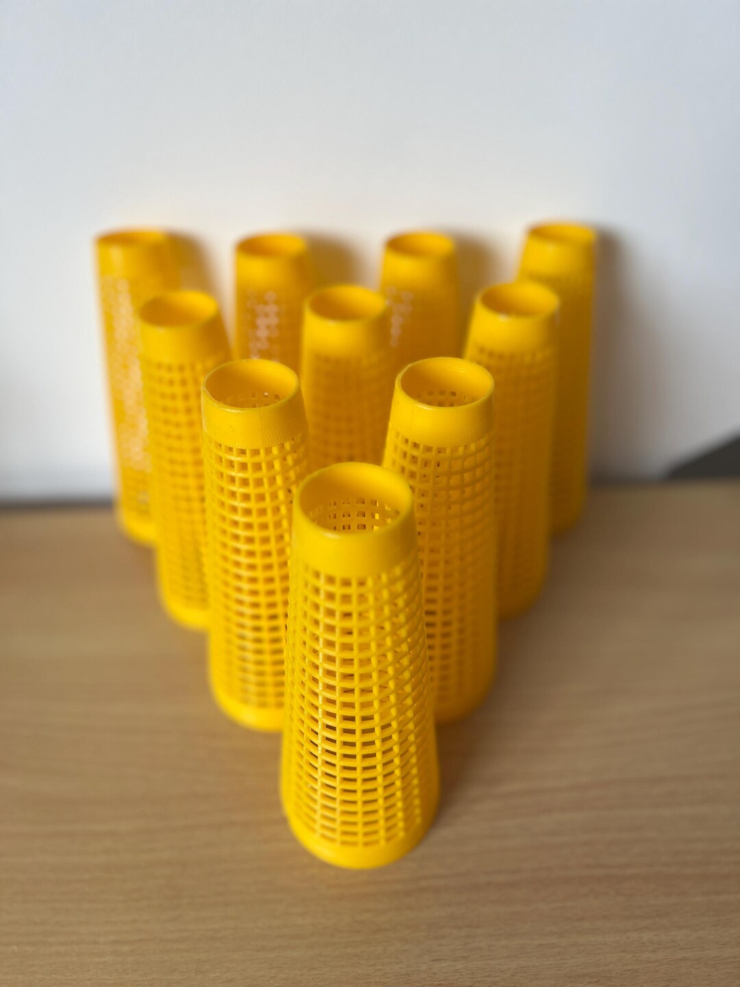 10 Yellow (meshed) Large Cones for Wool Winding and Craft Size: 3.5 Cm ...