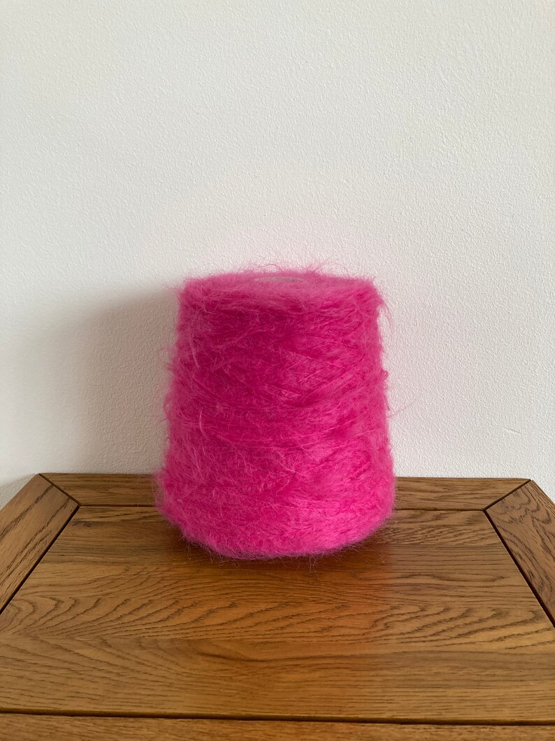 Shocking Pink Mohair Yarn DK 2's NM Mohair/Wool/Nylon | Etsy