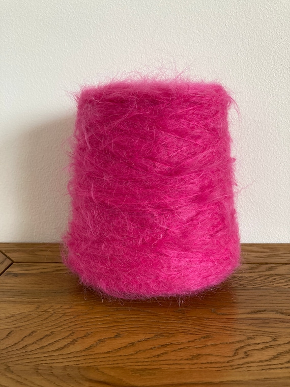 Shocking Pink Mohair Yarn DK 2's NM Mohair/Wool/Nylon | Etsy