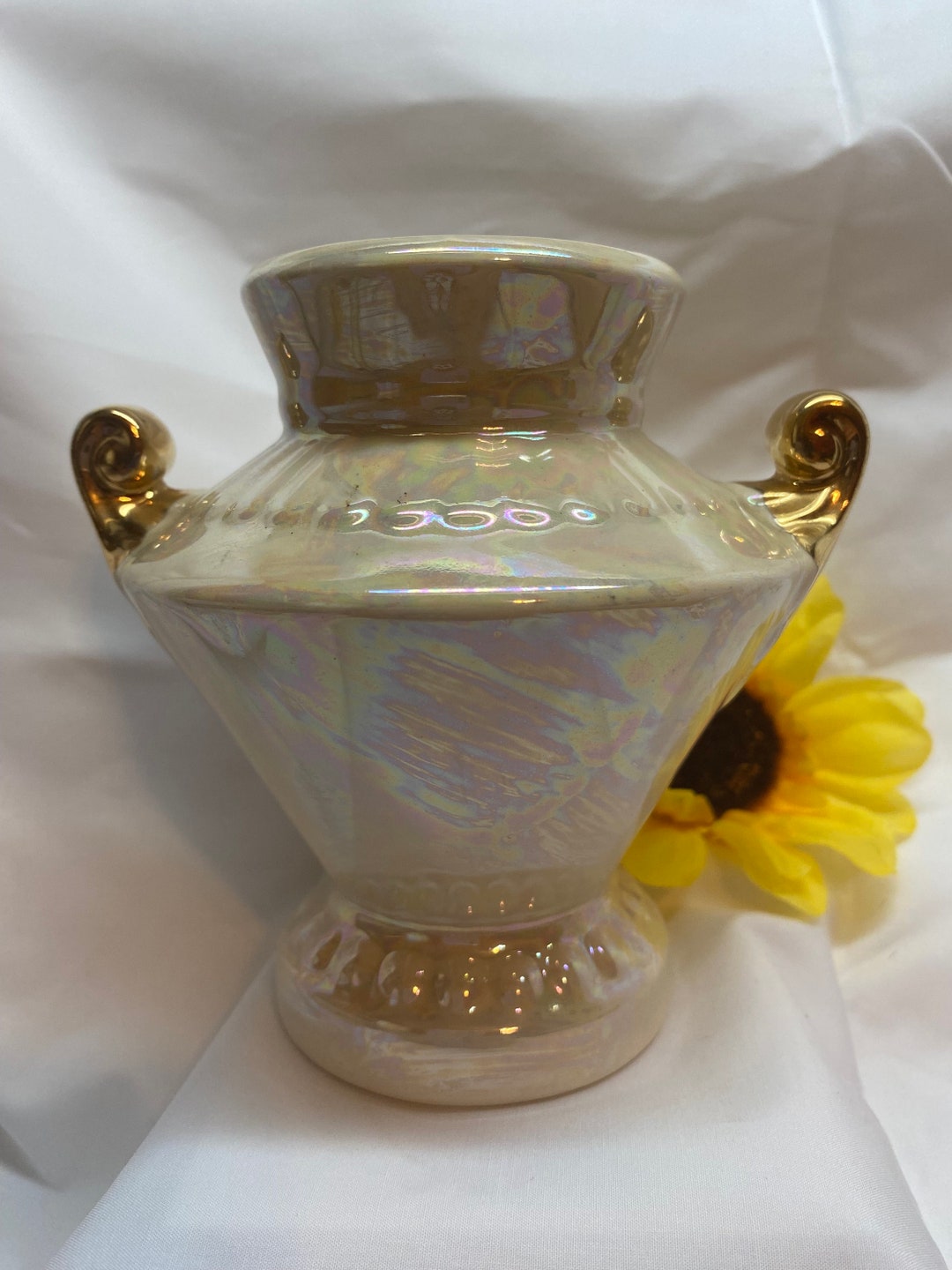 Vase. 1940s Pearl China Company Vase in Iridescent Pearl Luster Finish ...