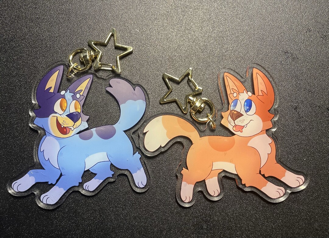 Bluey and Bingo Acrylic Keychains - Etsy