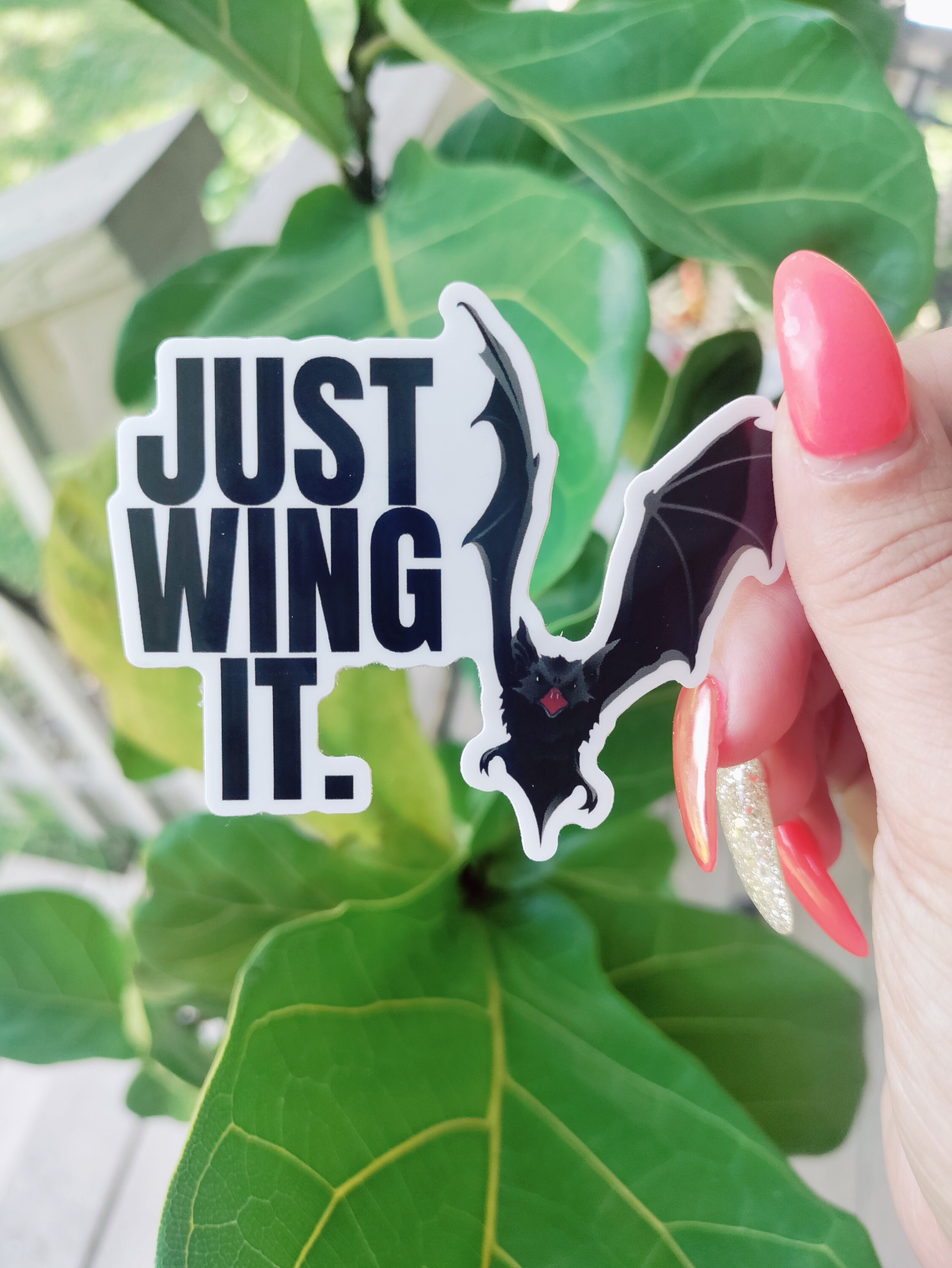 Just Wing It Bat Sticker - Etsy