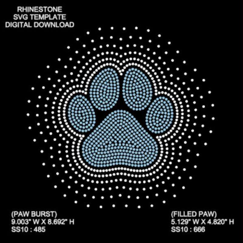 Rhinestone Paw Print - Etsy