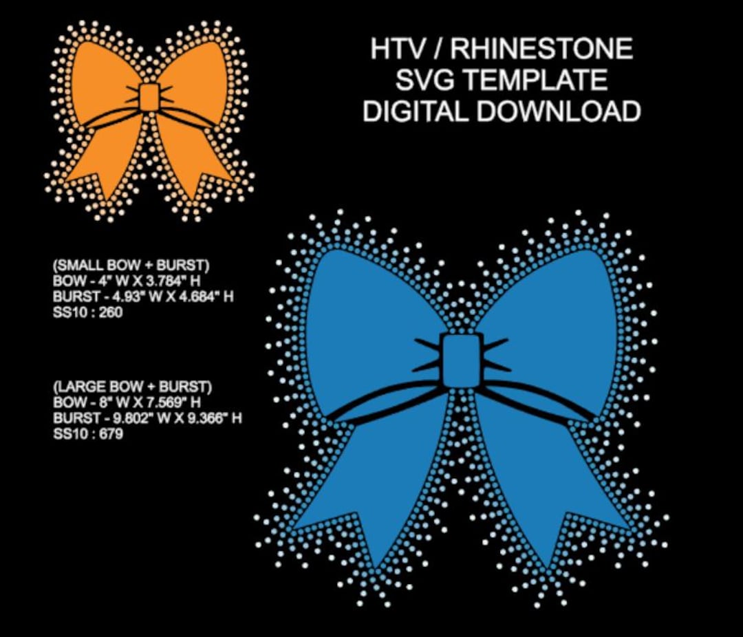 Bow HTV and Rhinestone Burst SVG Template - Etsy
