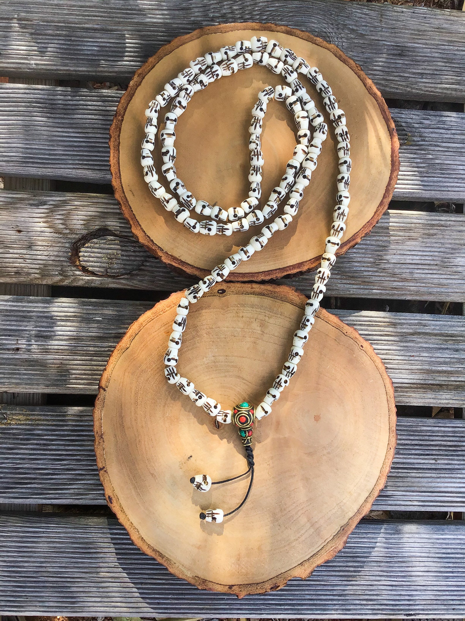 108 KALI MALA Skull Prayer Beads Inlay Tibetan Skull Japa - Etsy