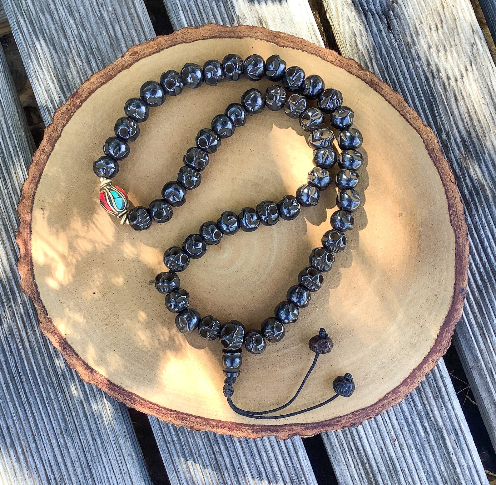 Black Short KALI MALA Sacred Skull Prayer Beads Hand Carved - Etsy
