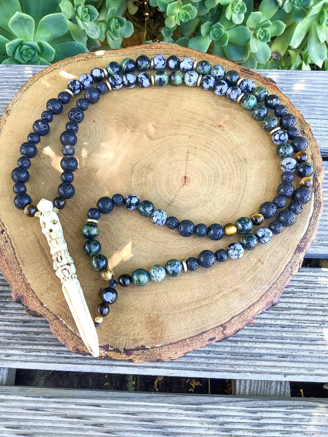 Buddhist PHURBA DAGGER Bone SKULL Mala Necklace - Tibetan Phurba ...