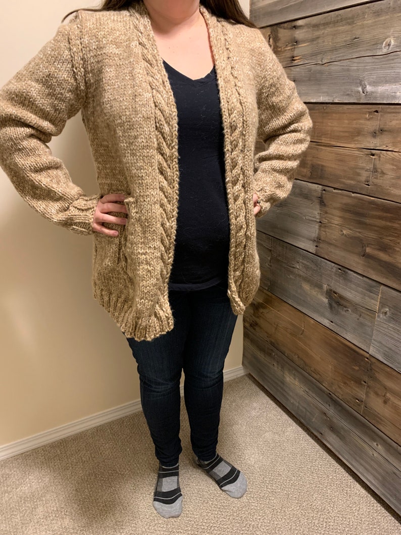 Womens Sweater Brown Knit Jacket Brown Knit Cardigan Knitted Cardigan ...