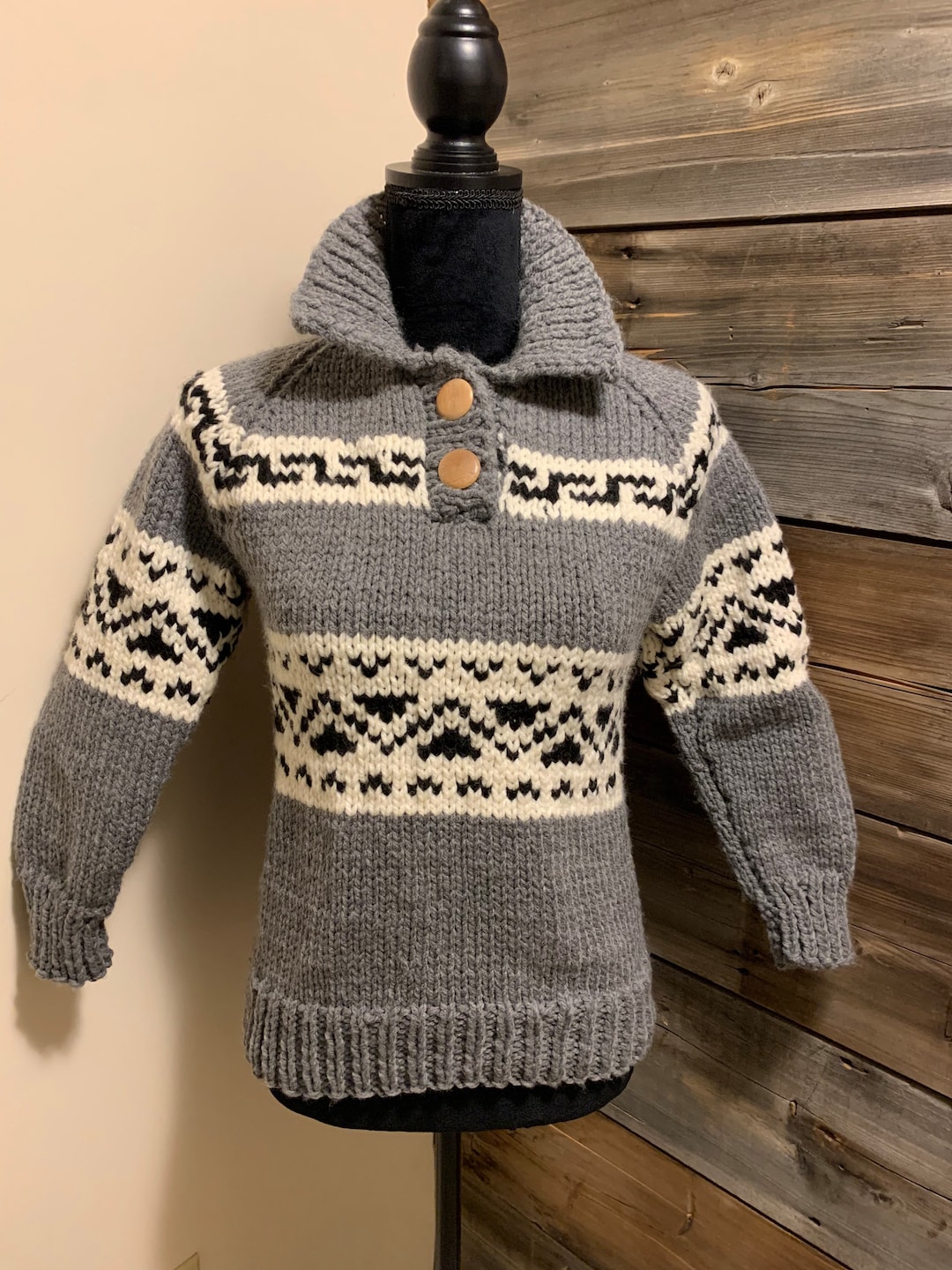 Cowichan Style Sweater Vintage Style Cowichan Sweater Retro Camping RV ...