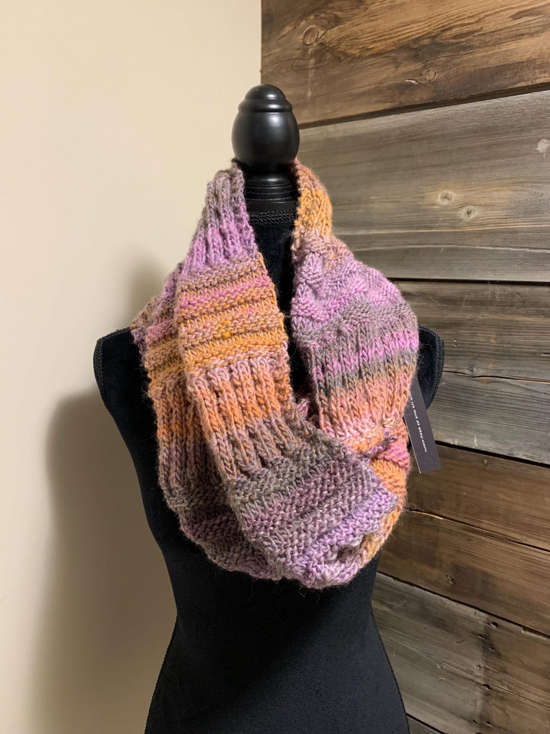 Rainbow Infinity Scarf Purple Infinity Scarf Pink Soft Scarf Chunky ...