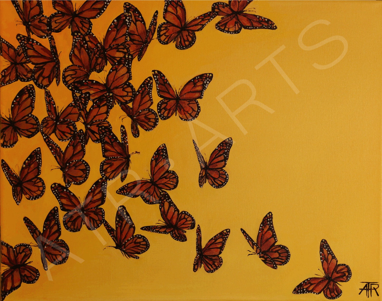 Yellow Monarch Butterfly Fine Art Print - Etsy