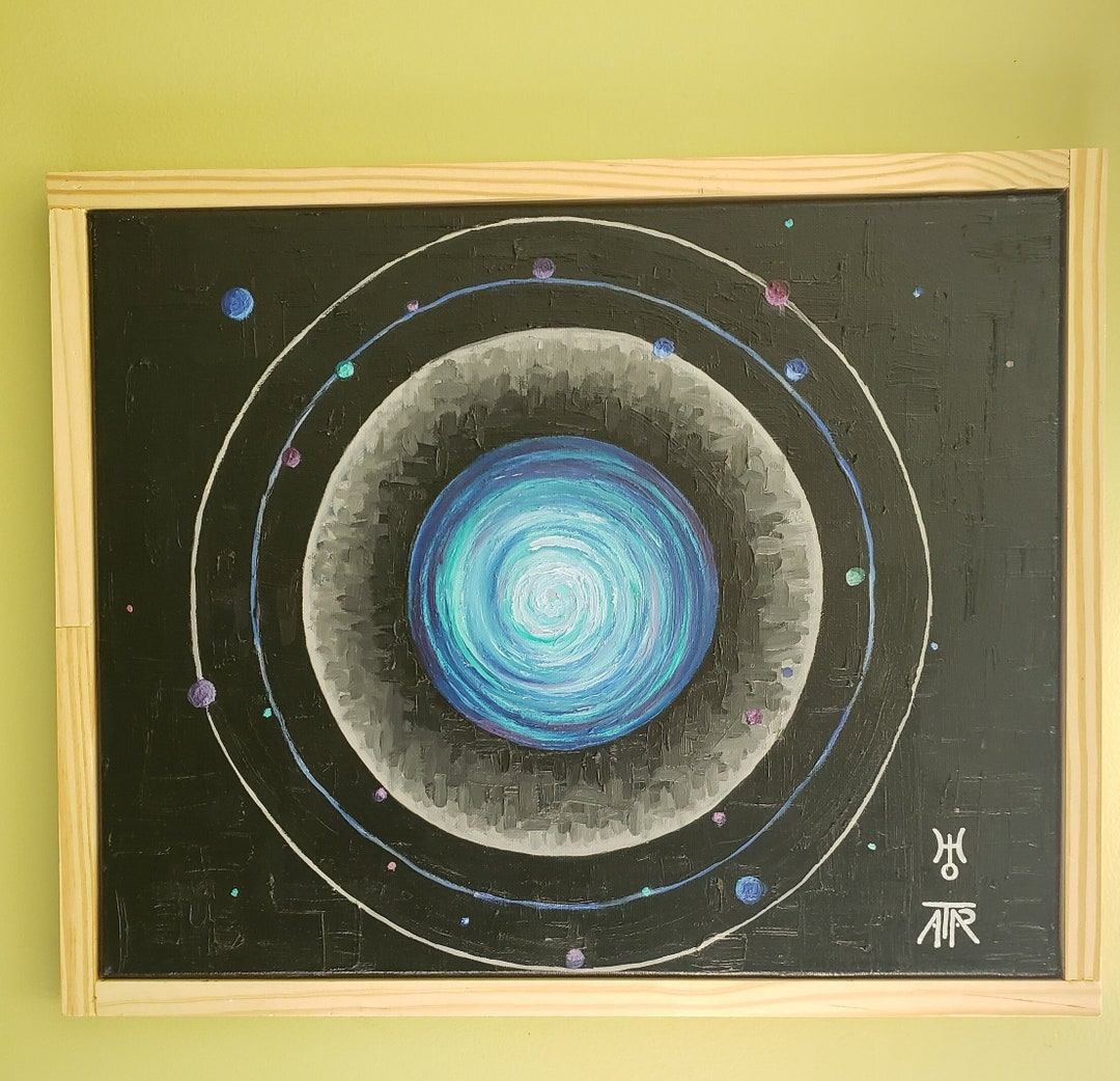 Uranus Original Painting, Oil on Canvas, Equipped With Hanging Wire ...