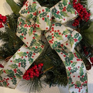 Christmas Ribbon Bows, Wire Edge, 6 Different Hand Made Designs, Plain ...