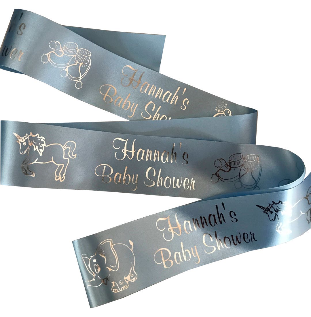 BABY SHOWER Ribbon Personalised, Customise and Add to Cake, Hamper ...