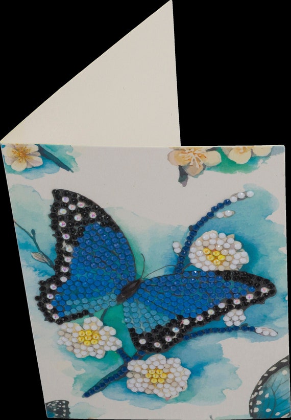 Craft Buddy Crystal Art BLUE BUTTERFLY DIY Greeting Card or | Etsy UK