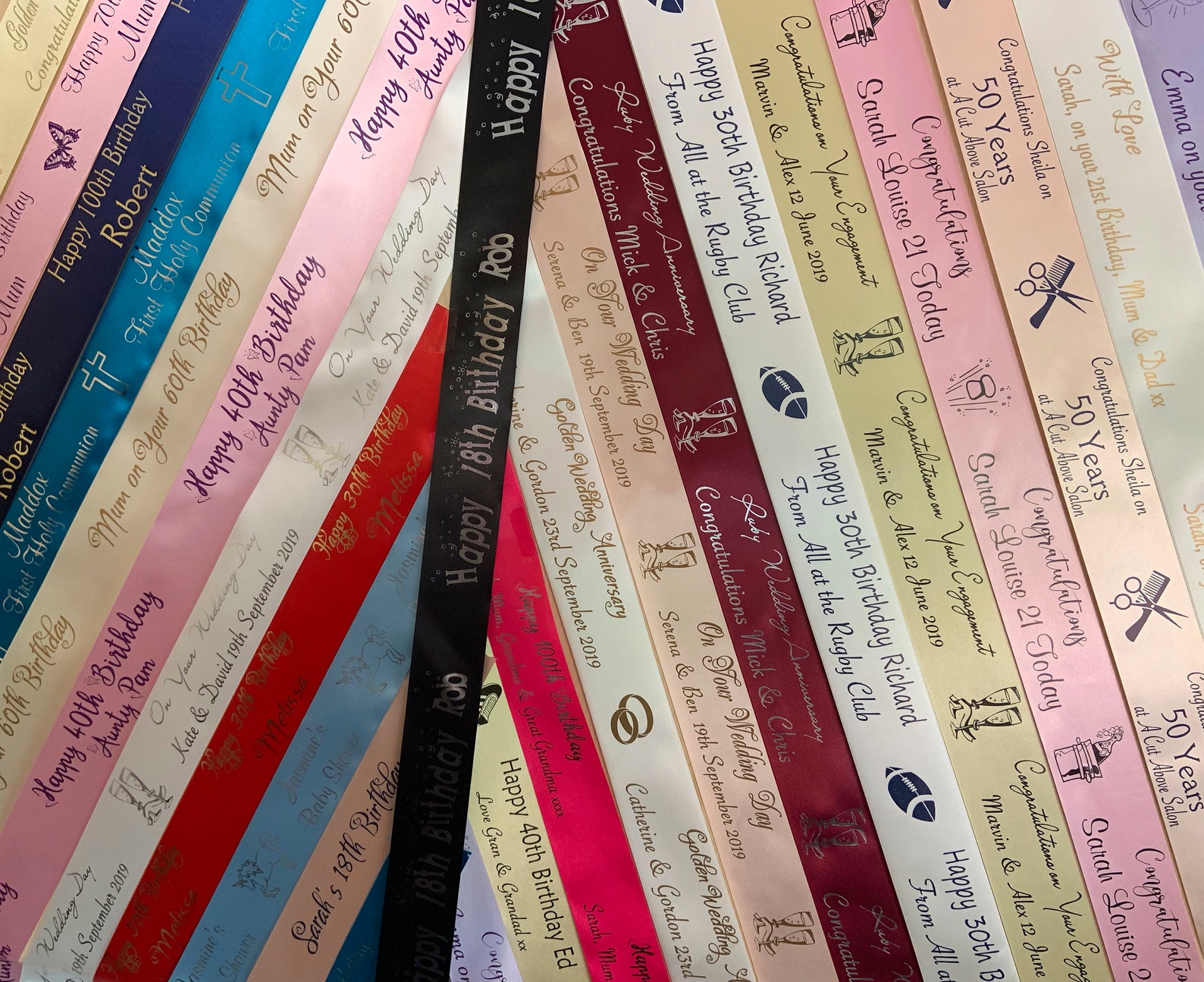 Personalised WEDDING ANNIVERSARY Ribbon Customised for Silver - Etsy