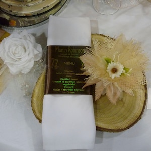 Menu Ribbon, Place Setting Menu, Wedding Menu, Napkin Menu, Custom ...