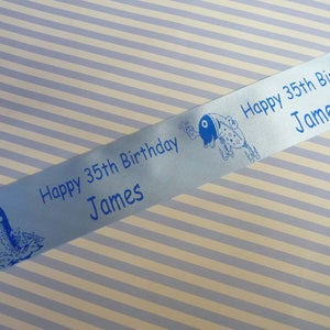 Fishing Ribbon Personalised, Fishing Gift, Fishing Trophy Ribbon ...