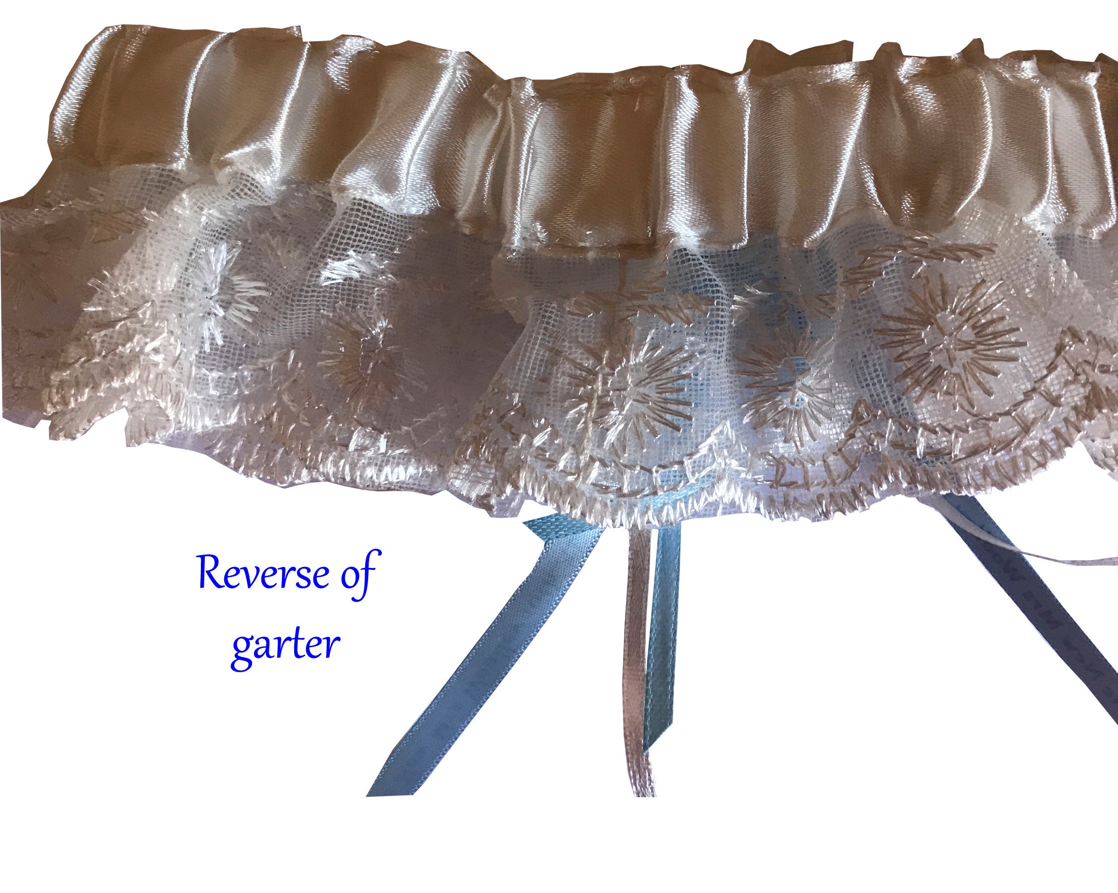 Wedding Bridal Garter with Personalised ribbon Satin & Lace | Etsy