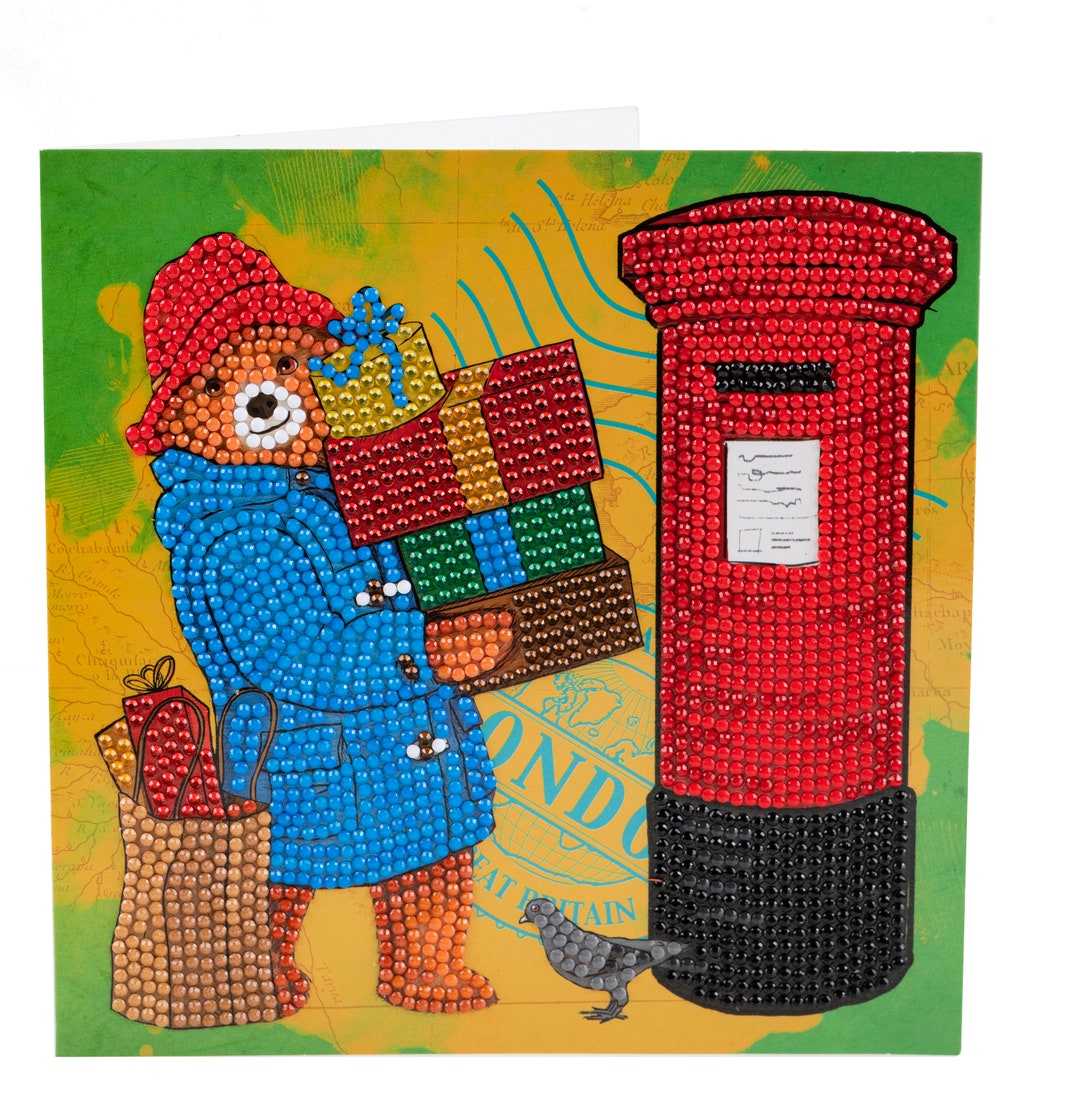 Paddington Bear Sending Gifts D.I.Y Crystal Art Greeting Card or ...