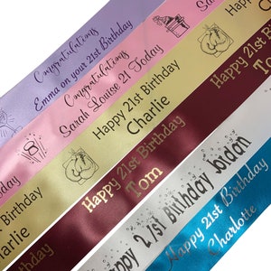 Personalised Special Birthday Ribbon Customised for 18th, 21st, 30th ...