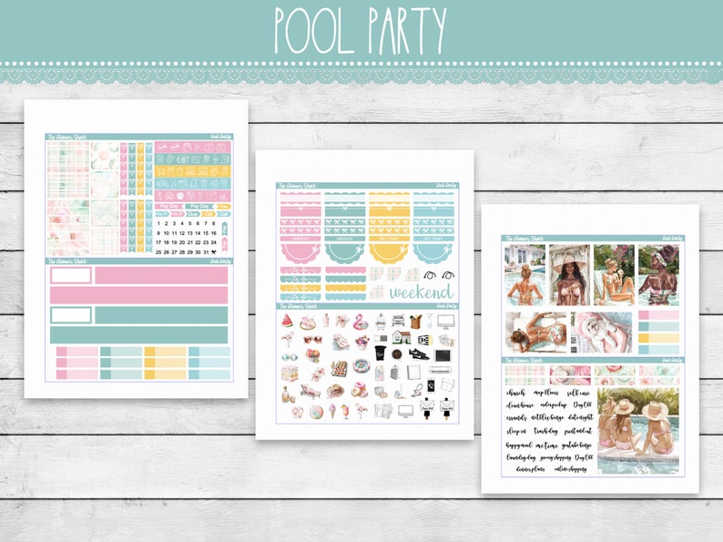 Printable Pool Party Weekly | Happy Planner | Summer Weekly | Weekly ...