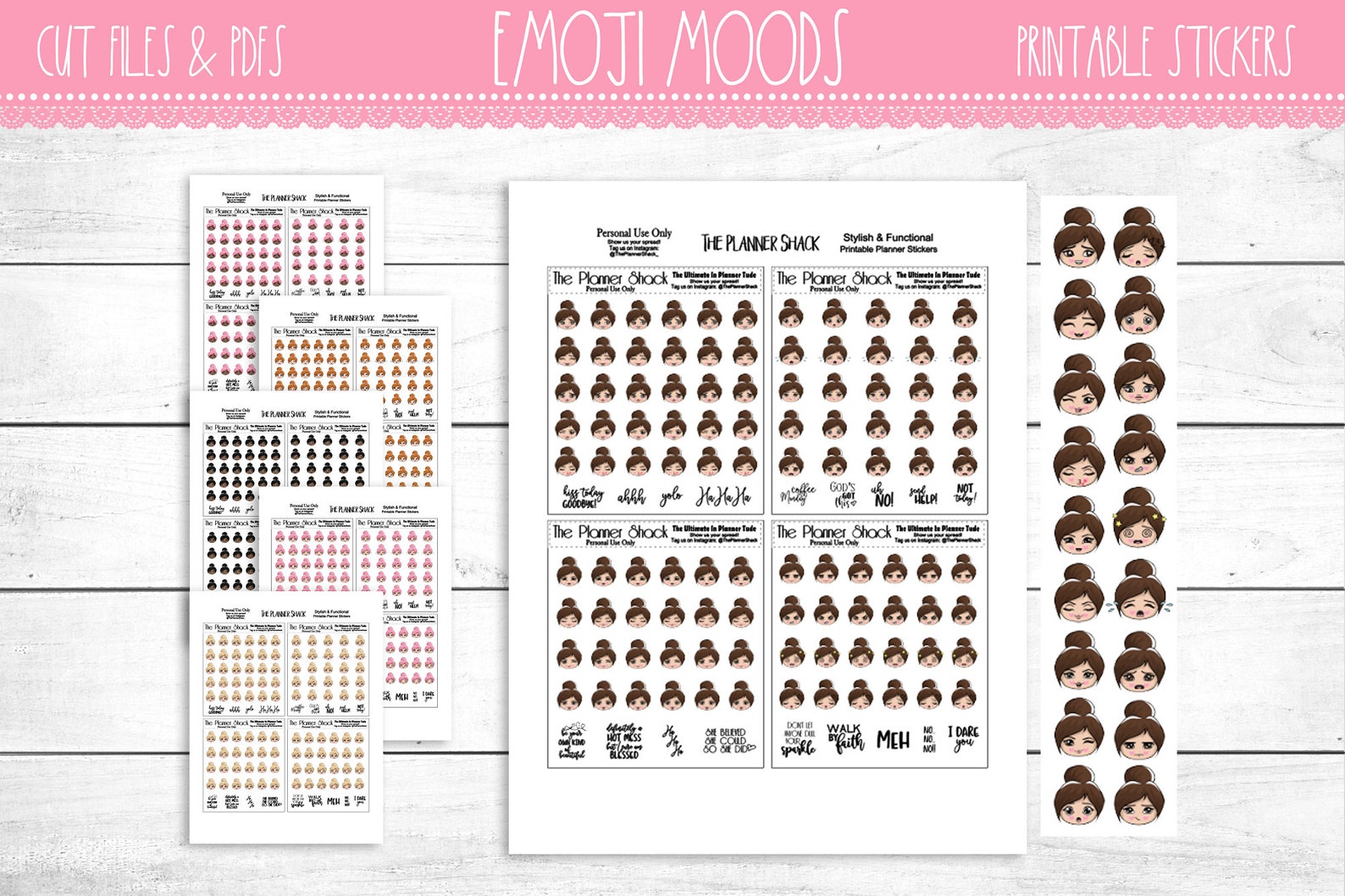 Mood Trackers | Moods | Emoji | Kawaii Girls | Printable Planner ...