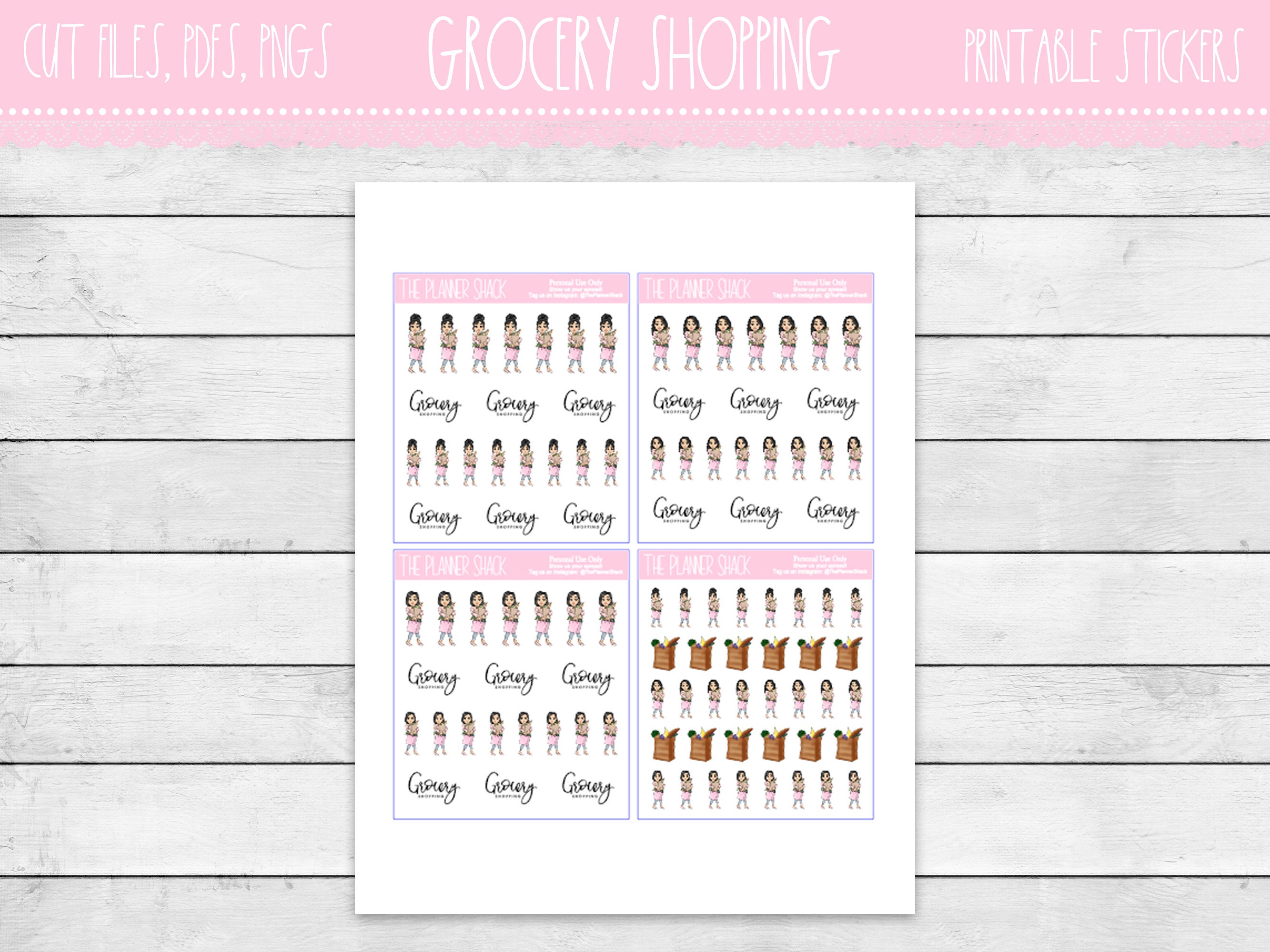 Printable Grocery Shopping Planner Stickers Grocery Shopping - Etsy UK
