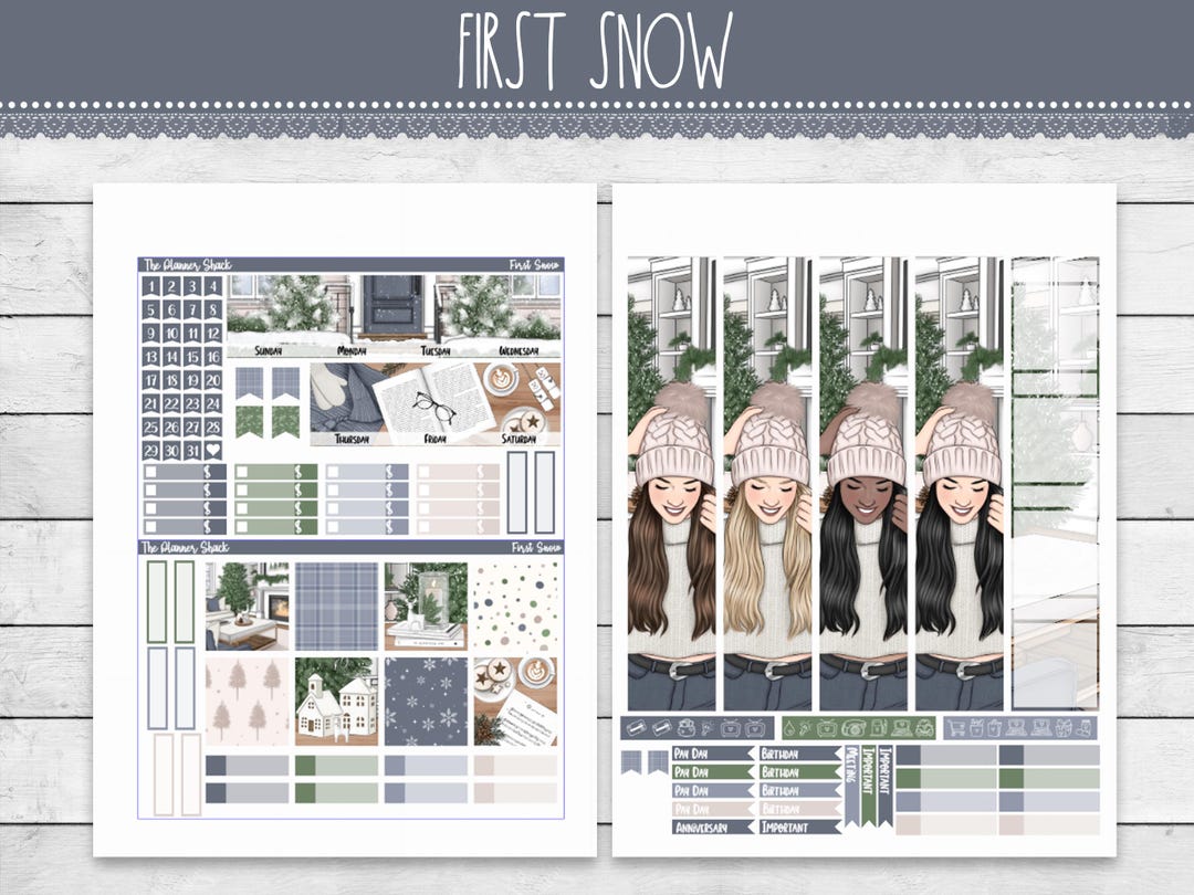 Printable A5 First Snow Monthly | A5 Monthly | Winter Monthly ...