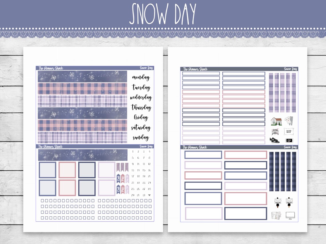 Printable A5 DAILY DUO Weekly | Snow Day | Winter Weekly | Printable ...