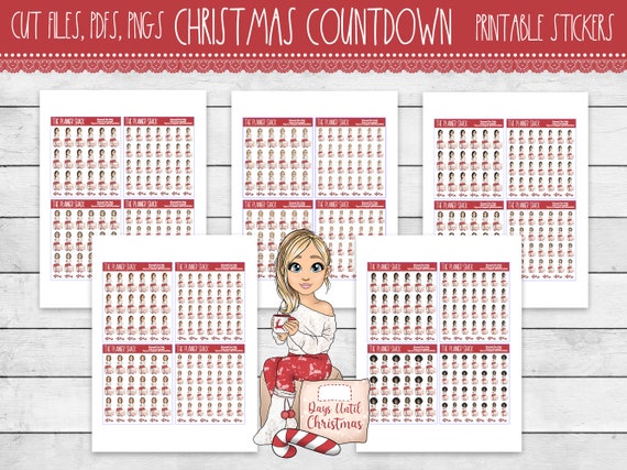 Printable Christmas Countdown Planner Stickers Christmas - Etsy