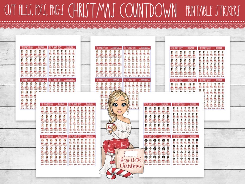 Printable Christmas Countdown Planner Stickers Christmas - Etsy