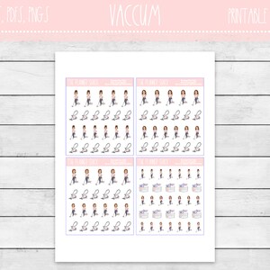 Printable Vaccum Planner Stickers | Vaccum Day | Cleaning Day ...