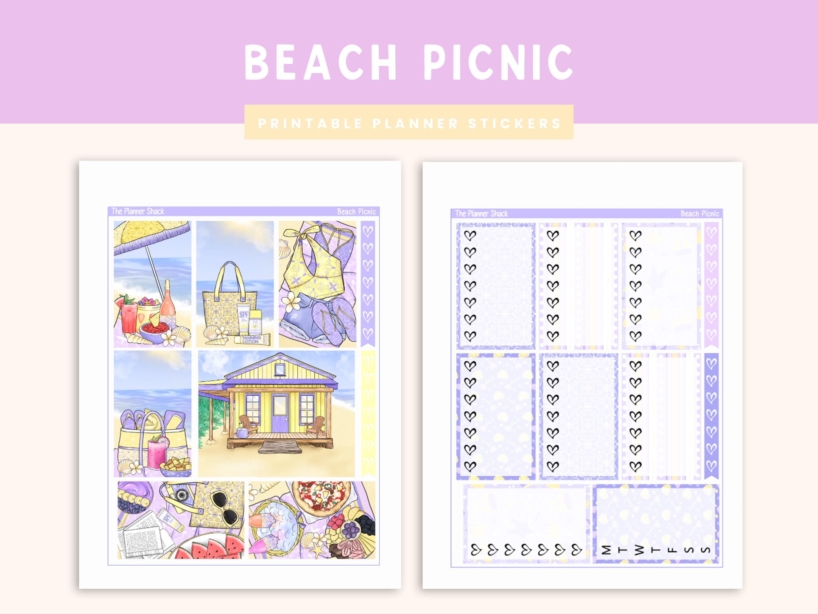 Printable Beach Picnic Weekly | Big Happy Planner | Summer Weekly ...