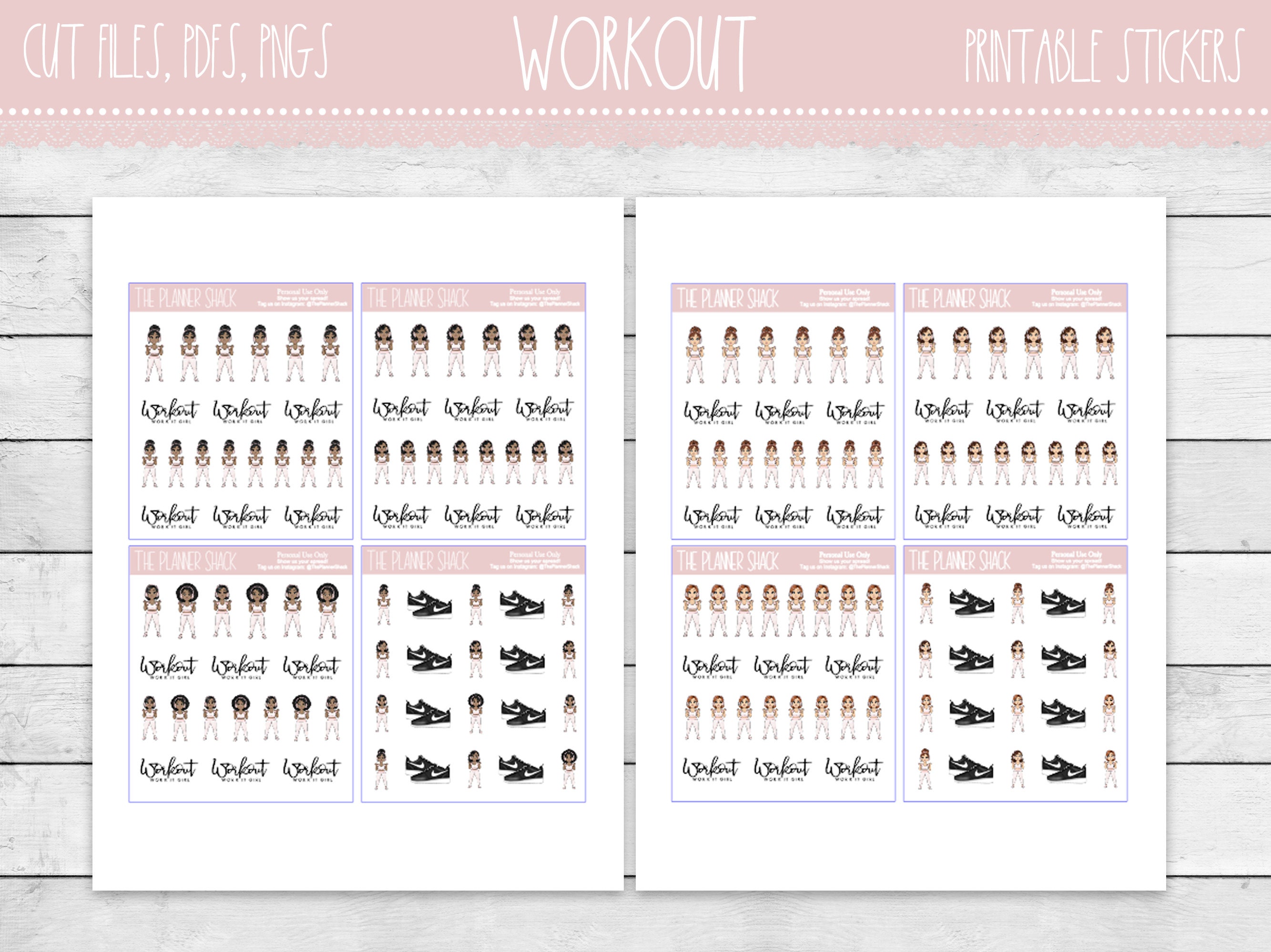 Printable Workout Planner Stickers | Workout | Fitness | Workout ...
