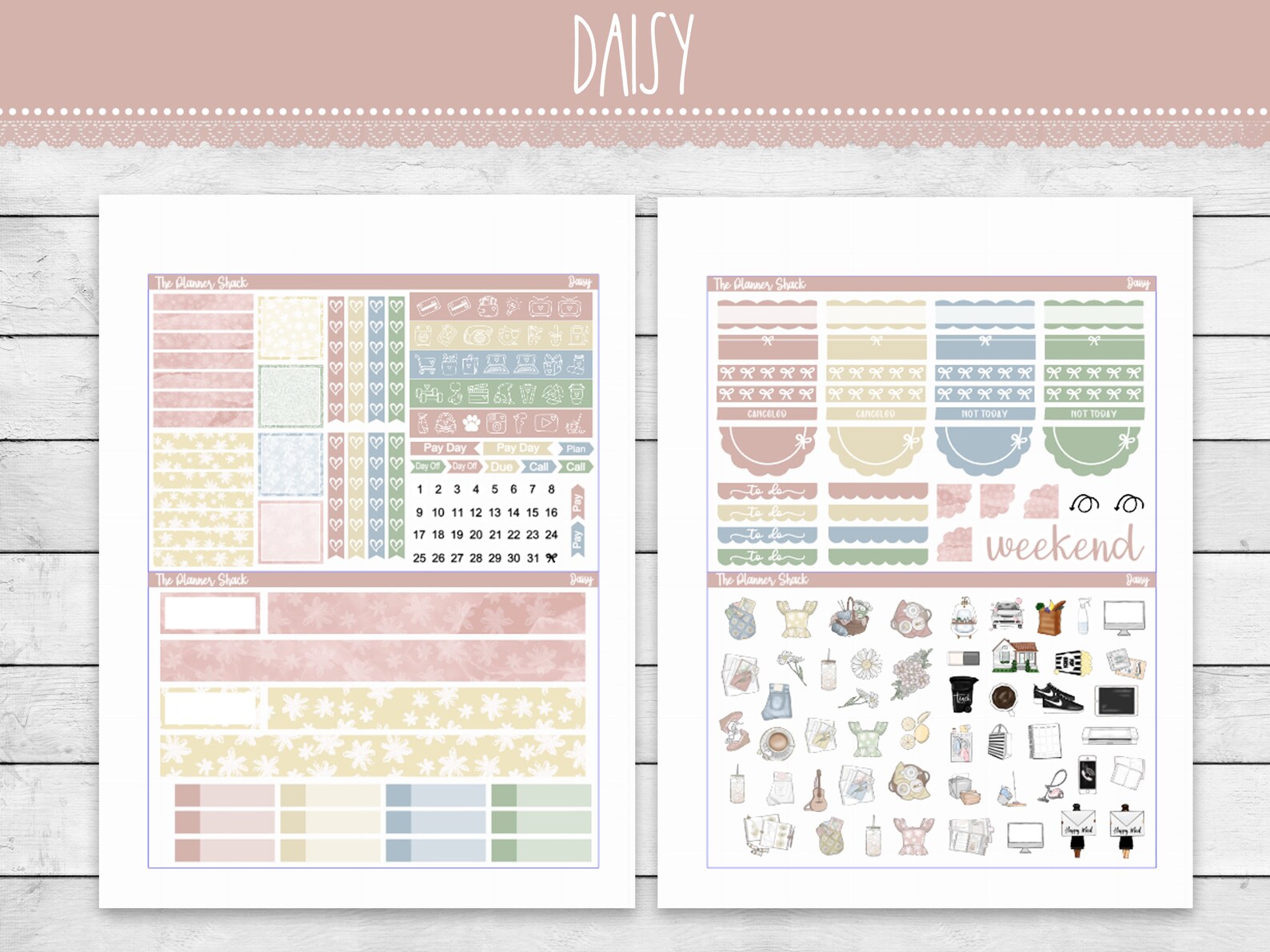 Printable Daisy Weekly Erin Condren Vertical Weekly Daisies Printable ...