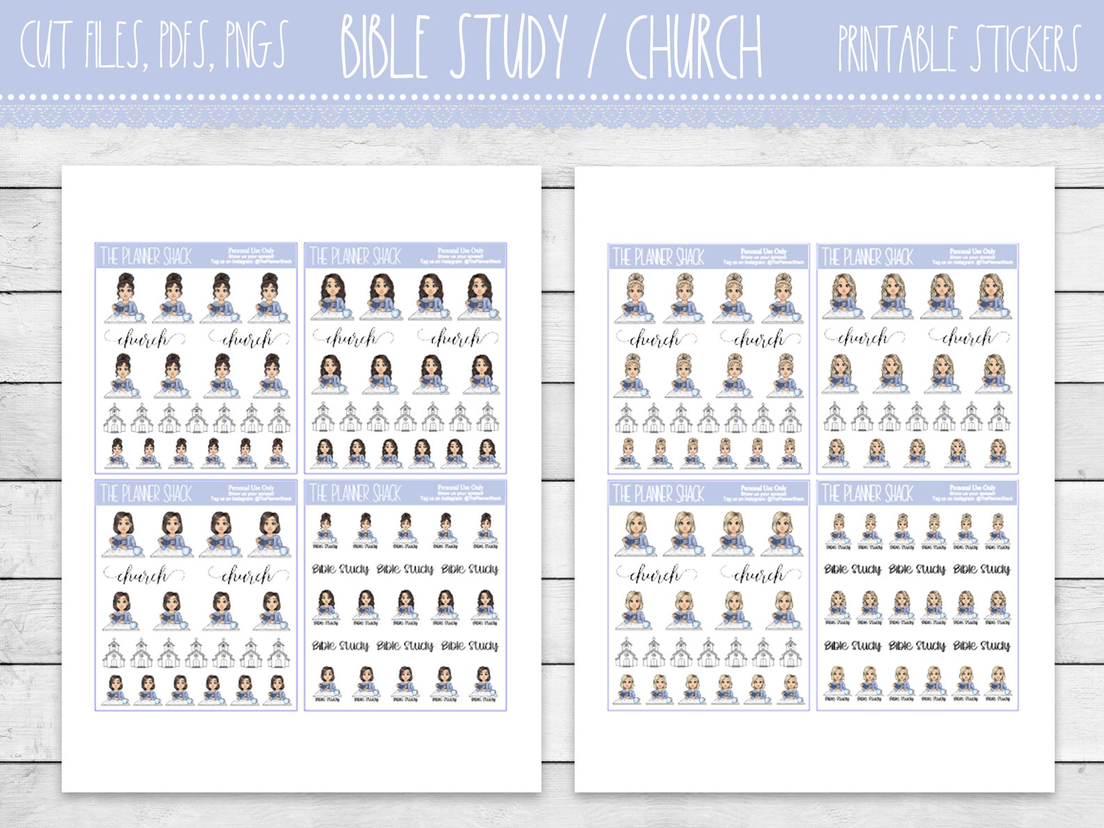 Printable Bible Planner Stickers Bible Study Church - Etsy