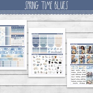Printable Spring Time Blues Weekly | Erin Condren | Vertical Weekly ...