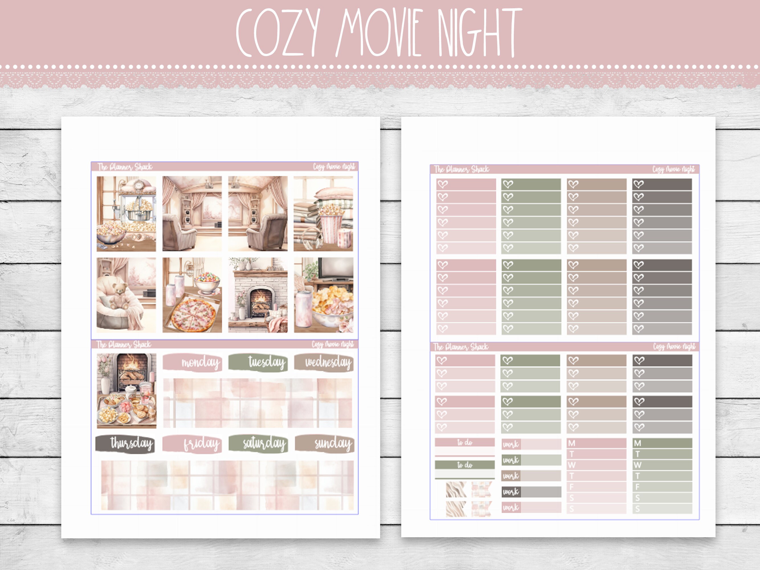 Printable Cozy Movie Night Weekly | Erin Condren | Vertical Weekly ...