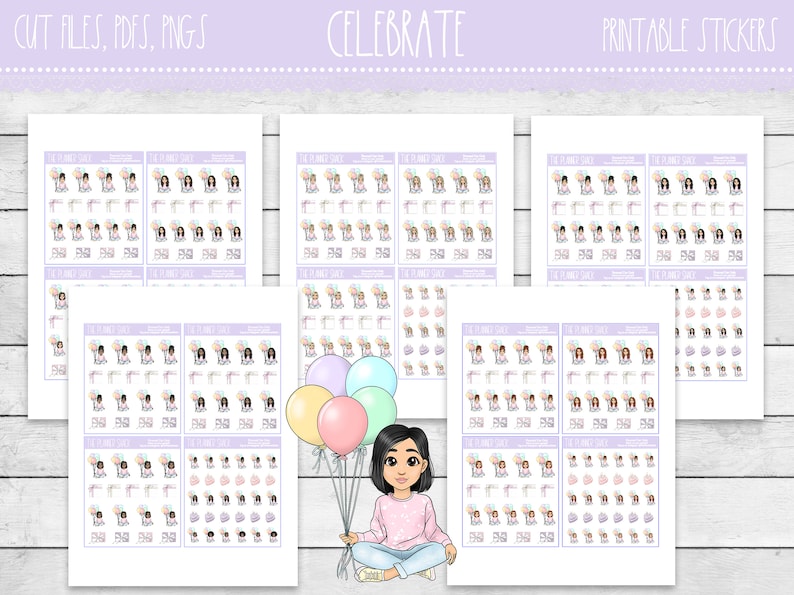 Printable Celebrate Planner Stickers Birthday Anniversary - Etsy