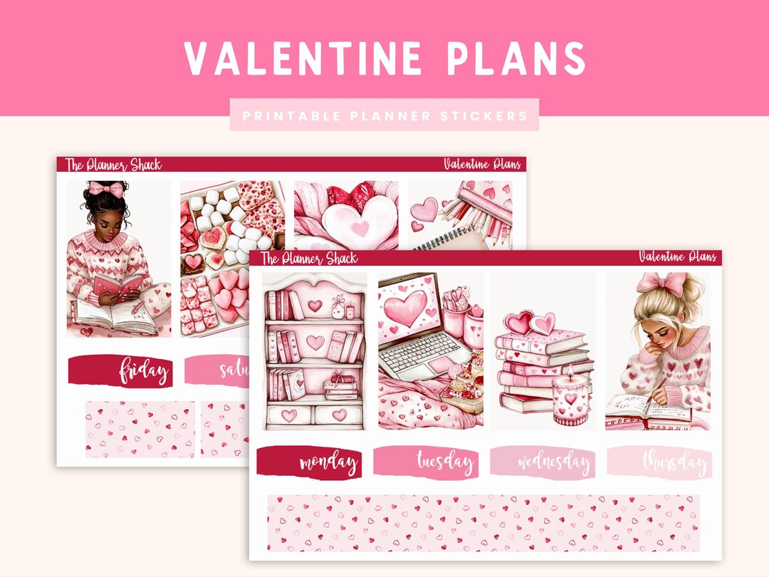 Printable Valentine Plans Weekly | Happy Planner | Valentine Weekly ...