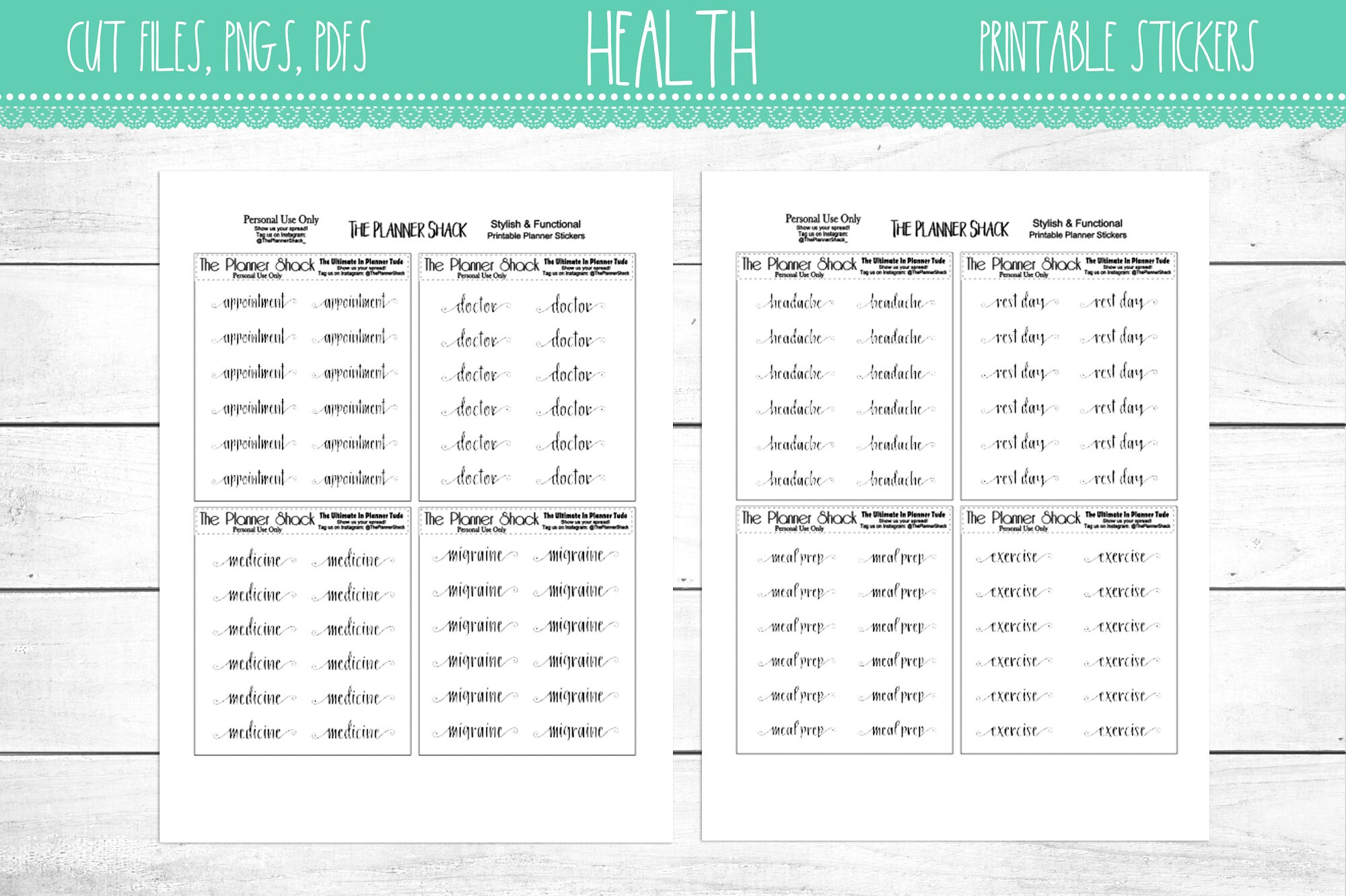 Curly Health Scripts Printable Planner Stickers Script - Etsy Australia